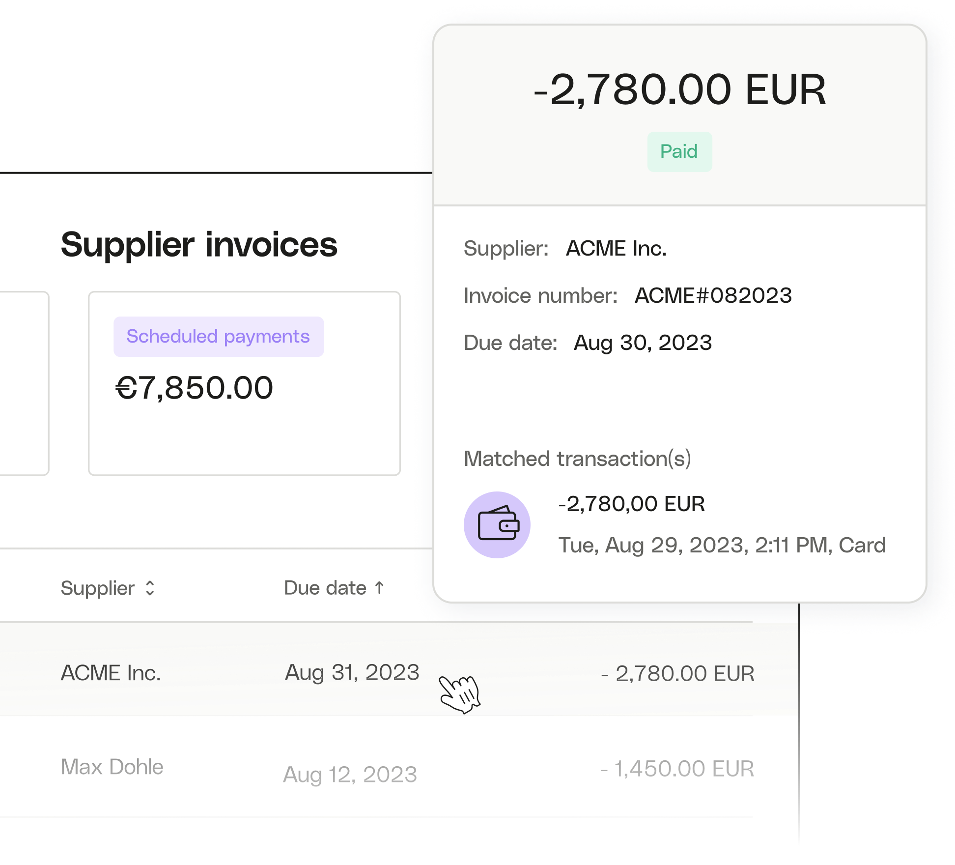 Centralization and dematerialization of supplier invoices
